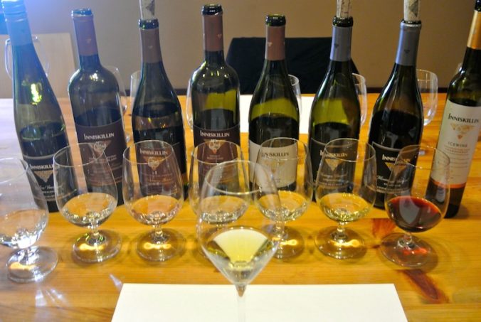 Tasting Niagara wines at the historic Inniskillin winery